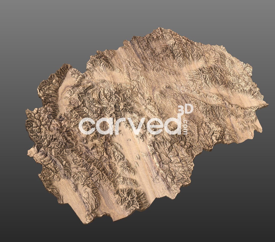 Macedonian Kingdom Topographic Terrain 3D Map Model for CNC Milling and ...