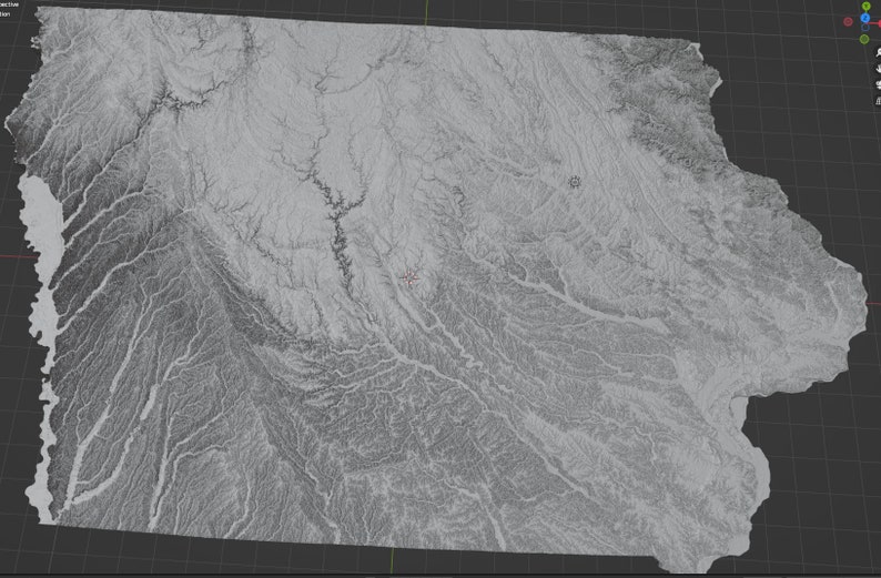 Iowa State Topographic Terrain 3D Map Model for CNC Milling | Etsy