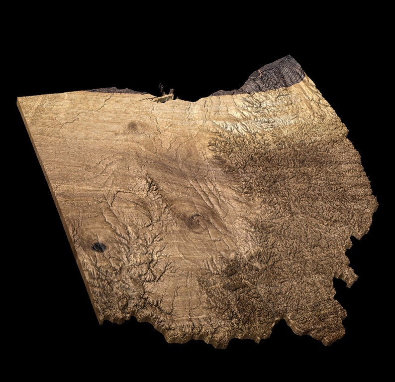 Ohio State Topographic Terrain 3D Map Model for CNC Milling - Etsy
