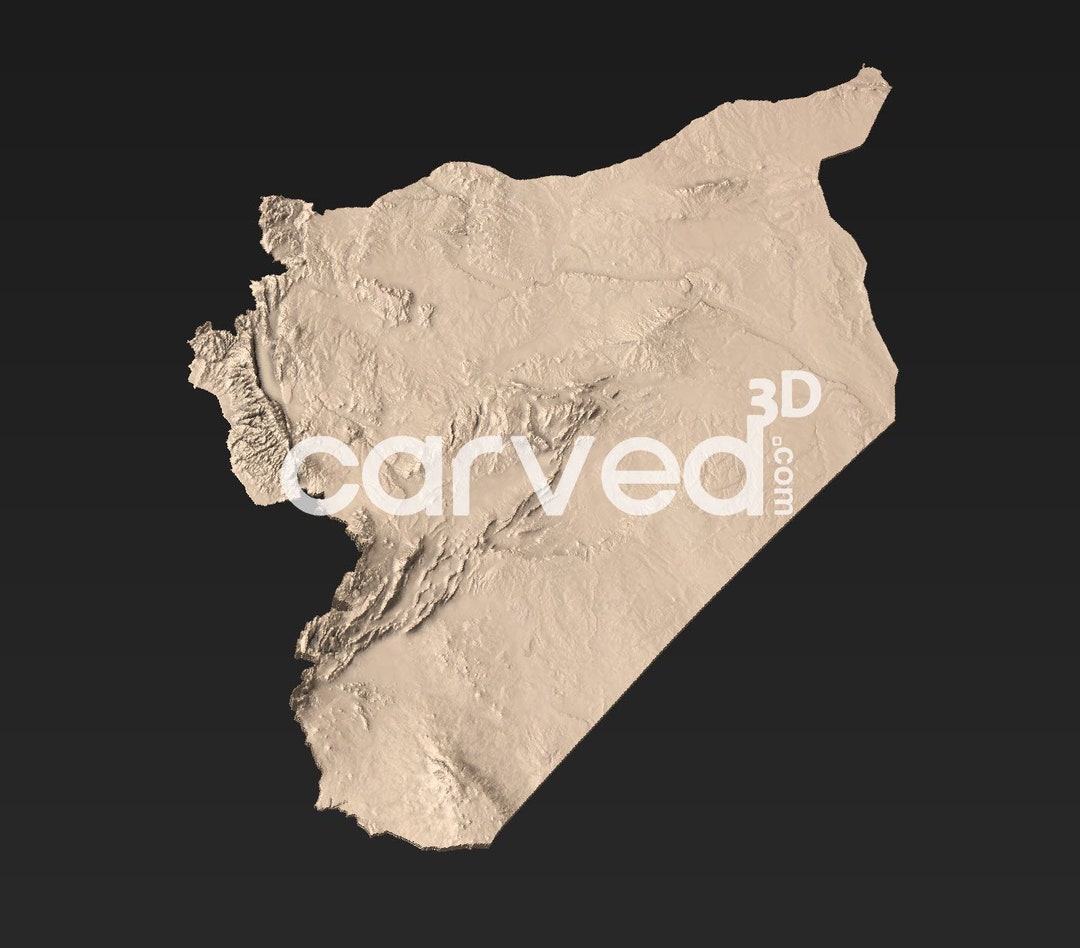 Syrian Arab Republic - Syria HD Topographic Terrain 3D Model STL Map ...