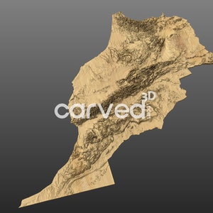 Morocco Topographic Terrain 3D STL Map Model for CNC Milling and ...