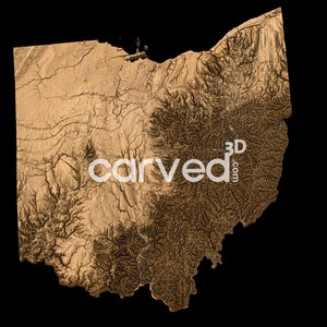 Ohio State Topographic Terrain 3D Map Model for CNC Milling and ...