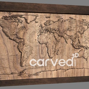 3D World Topographic Map Model, STL File for Cnc/printing - Etsy