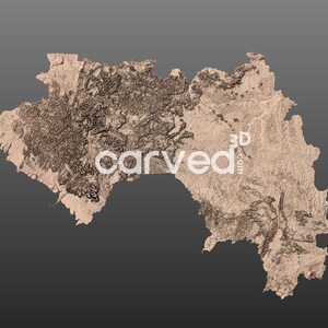 Guinea Topographic Terrain 3D STL Map Model for CNC Milling and ...
