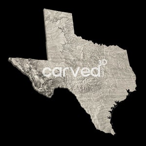 Texas State Topographic Terrain 3D Model STL Map Model for CNC Milling ...