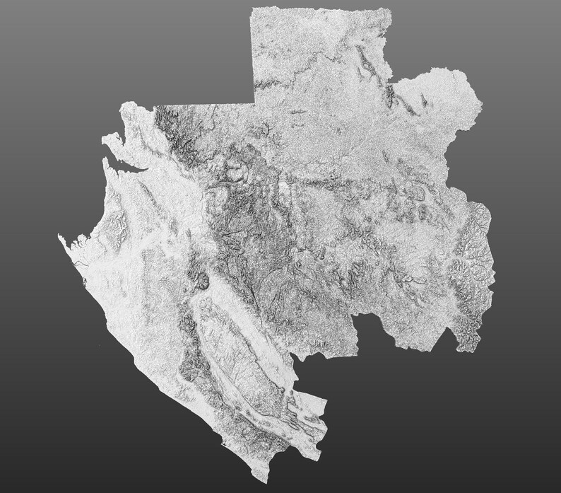 Gabon Topographic Terrain 3D STL Map Model for CNC Milling and - Etsy