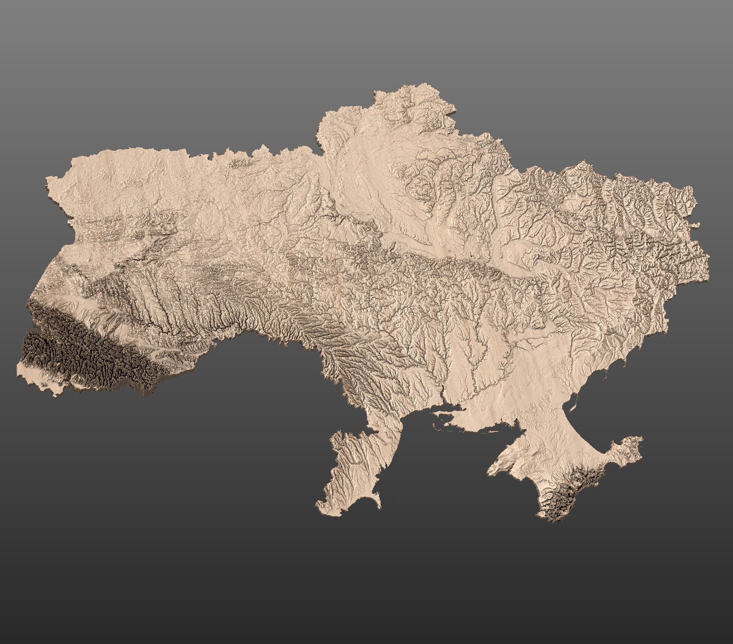 Ukraine Topographic Terrain 3D Map Model for CNC Milling and - Etsy