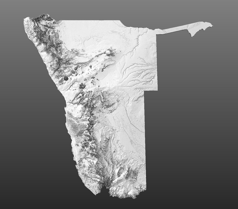 Namibia Topographic Terrain 3D STL Map Model for CNC Milling - Etsy