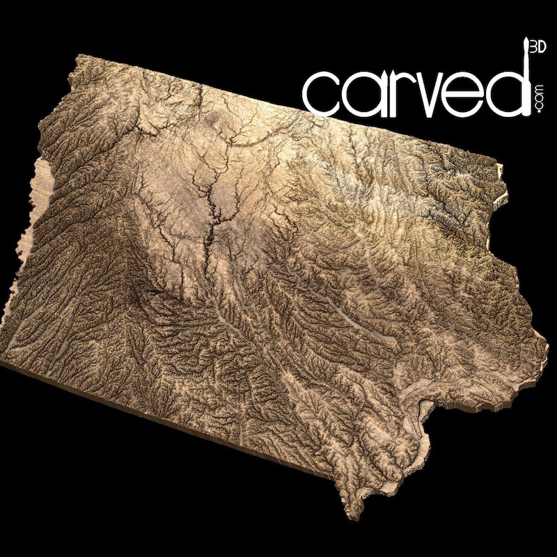3d Map Wall Art Iowa - Etsy