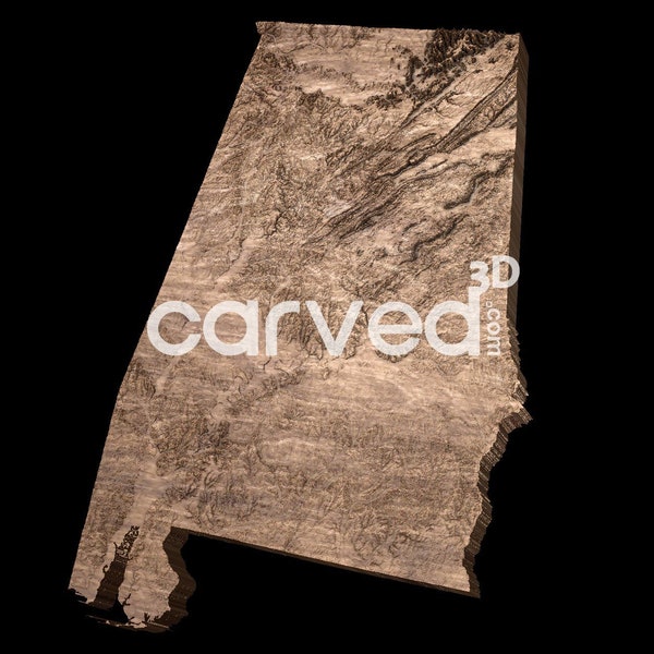 Alabama Map 3d Topographic - Etsy