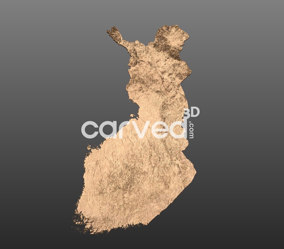 Finland Topographic Terrain 3D Map Model for CNC Milling and Printing ...