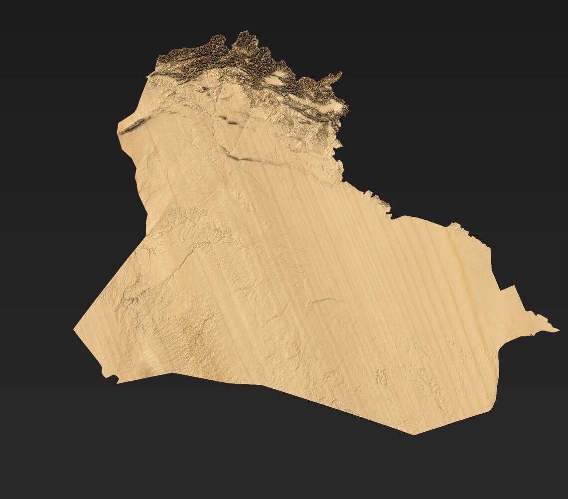Iraq HD Topographic Terrain 3D Model STL Map Model for CNC - Etsy