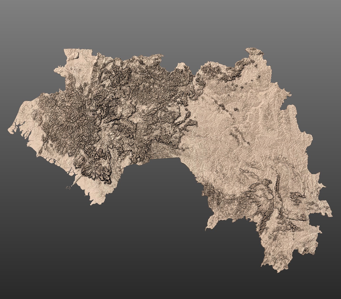 Guinea Topographic Terrain 3D STL Map Model for CNC Milling - Etsy
