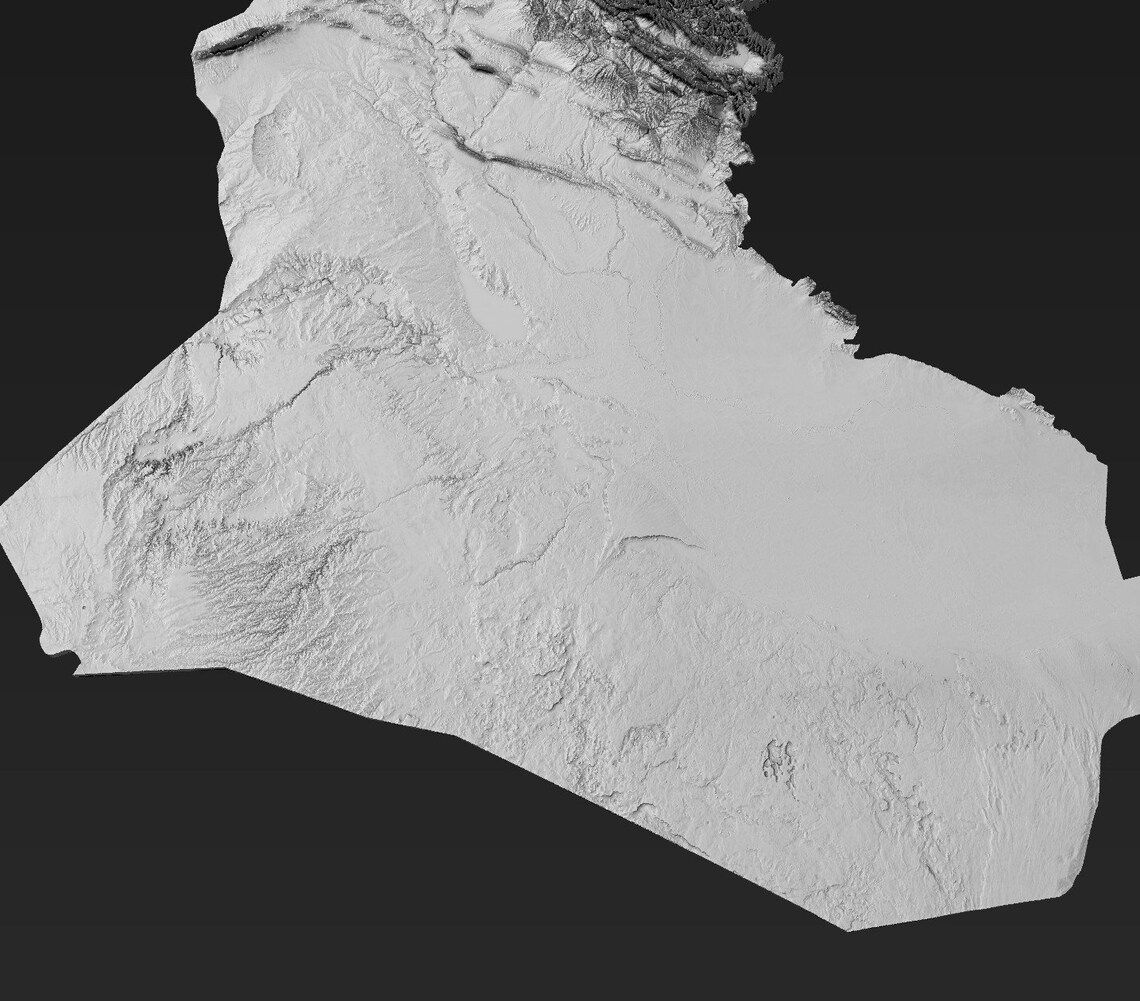 Iraq HD Topographic Terrain 3D Model STL Map Model for CNC - Etsy