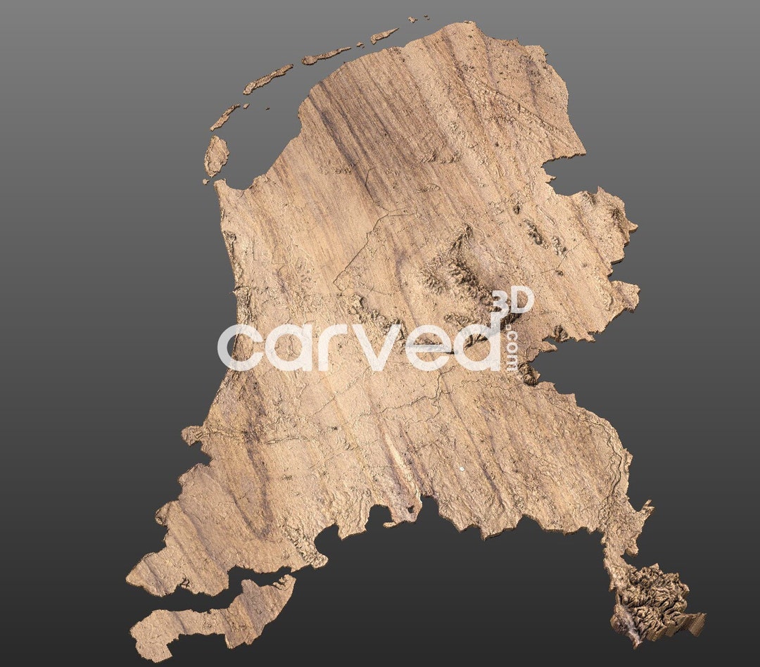 Netherlands Topographic Terrain 3D Map Model for CNC Milling and ...