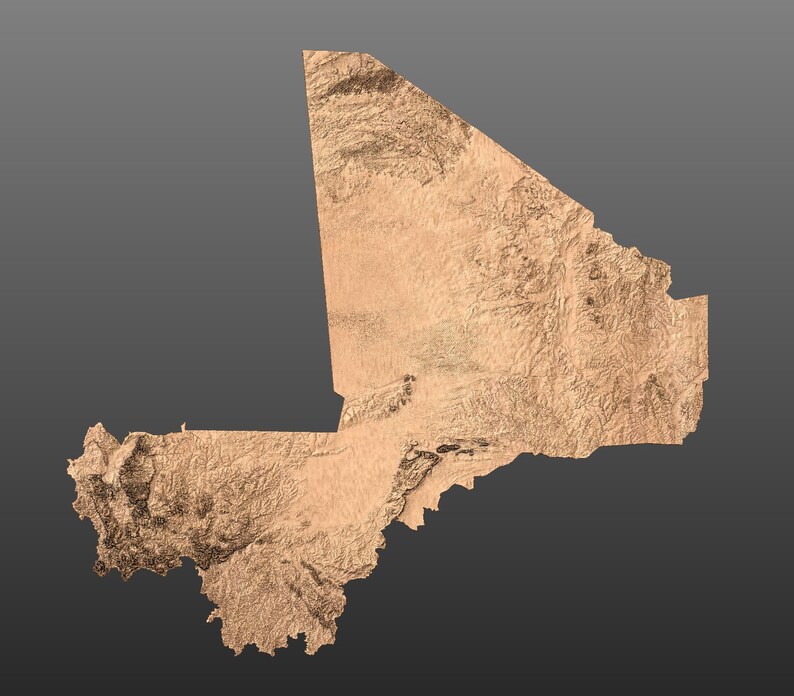Mali Topographic Terrain 3D STL Map Model for CNC Milling and - Etsy