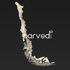 Chile Topographic Terrain 3D Model STL Map Model for CNC Milling and ...