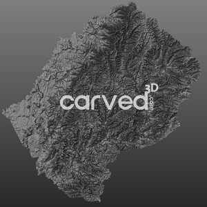 Lesotho Topographic Terrain 3D STL Map Model for CNC Milling and ...