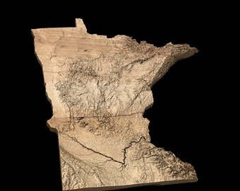 3d Topographic Map Minnesota - Etsy