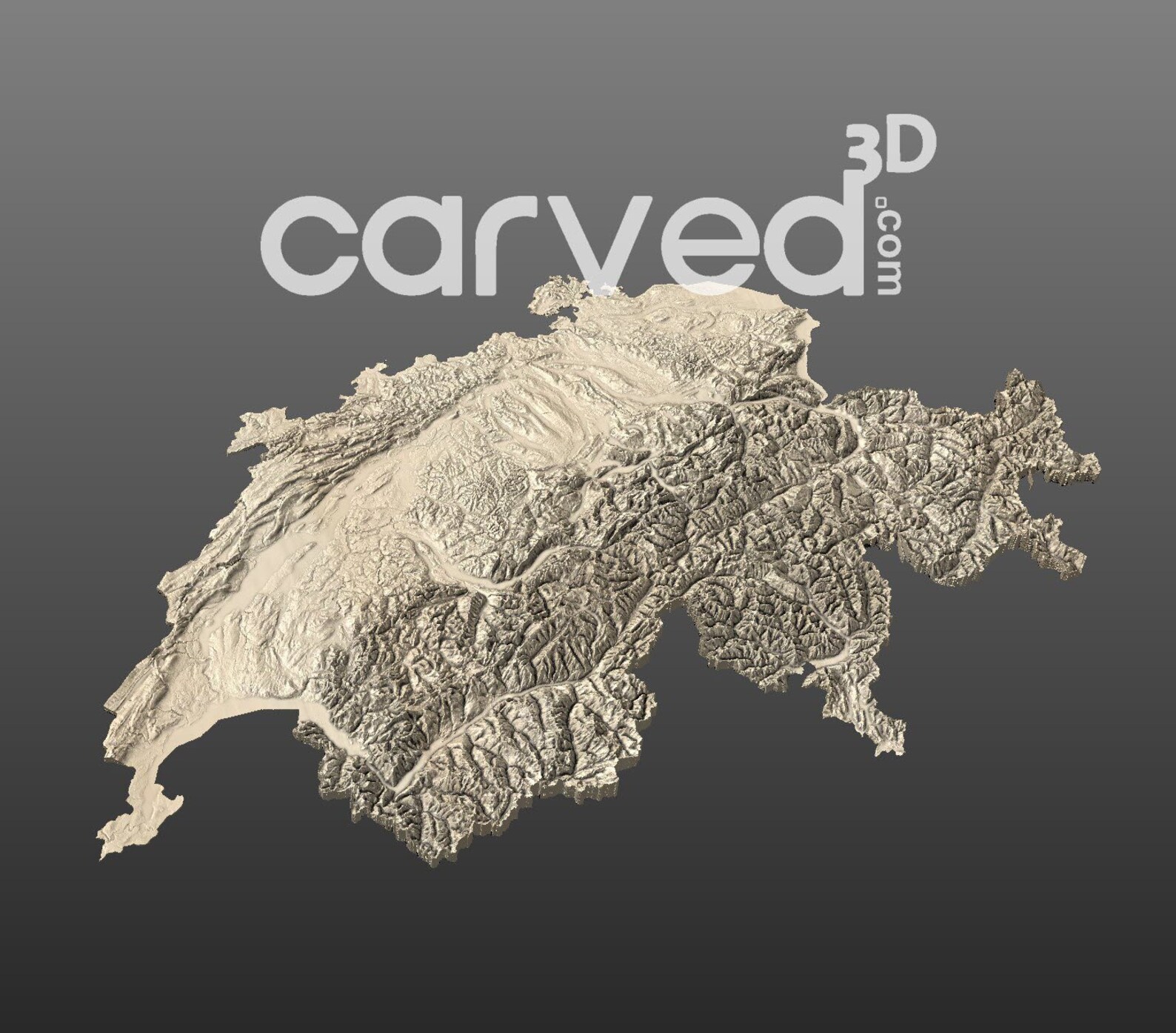 Switzerland Topographic Terrain 3D Map Model for CNC Milling and ...