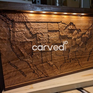 USA Staggered State 3d Model for CNC Carving and 3d Printing - Etsy