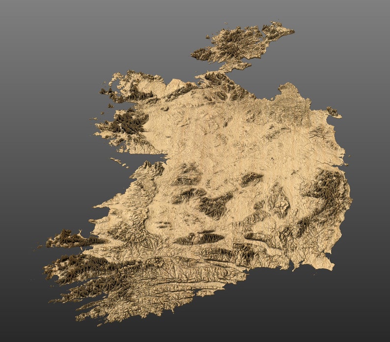 Ireland Topographic Terrain 3D Map Model for CNC Milling and - Etsy