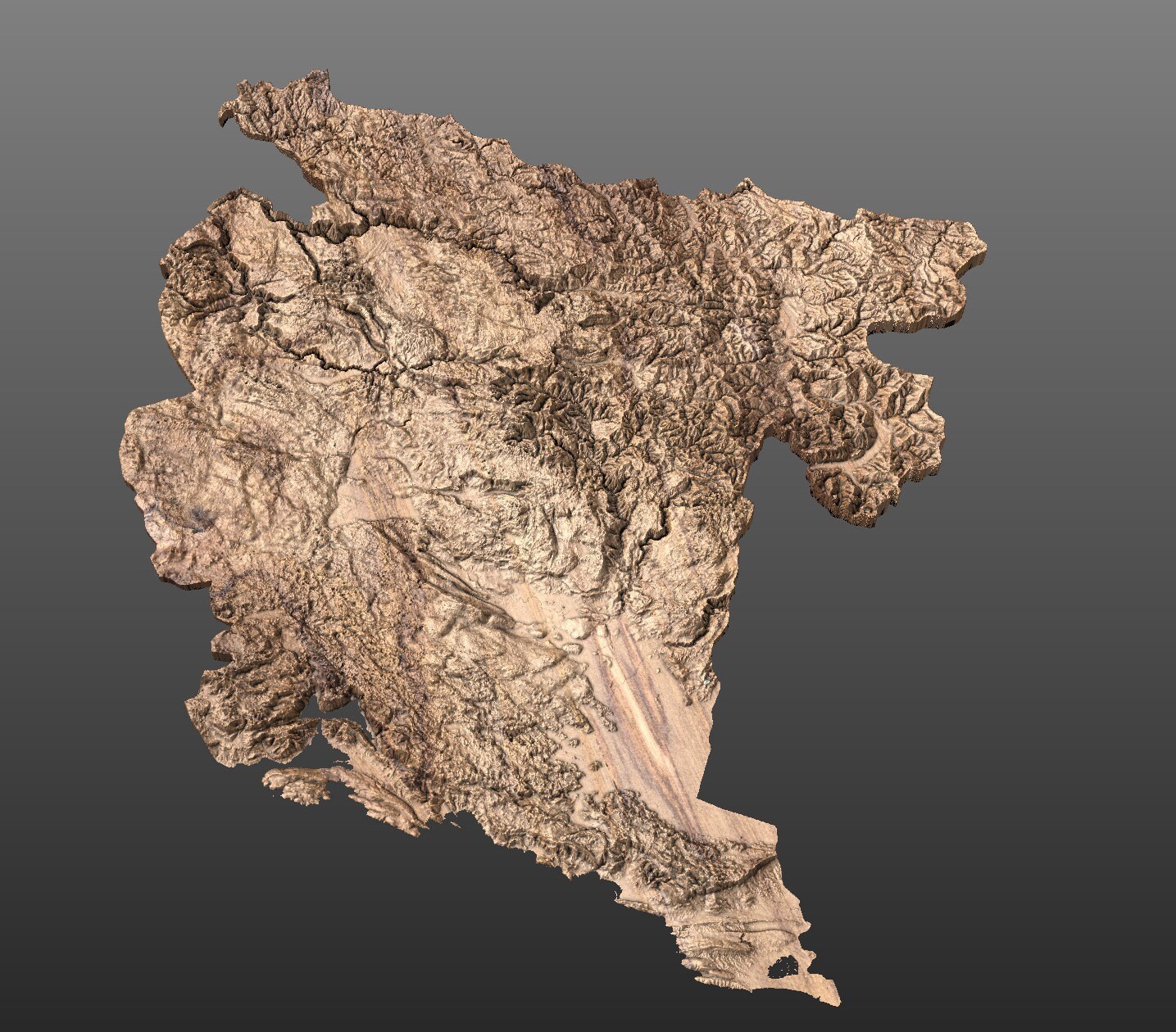 Montenegro Topographic Terrain 3D Map Model for CNC Milling - Etsy