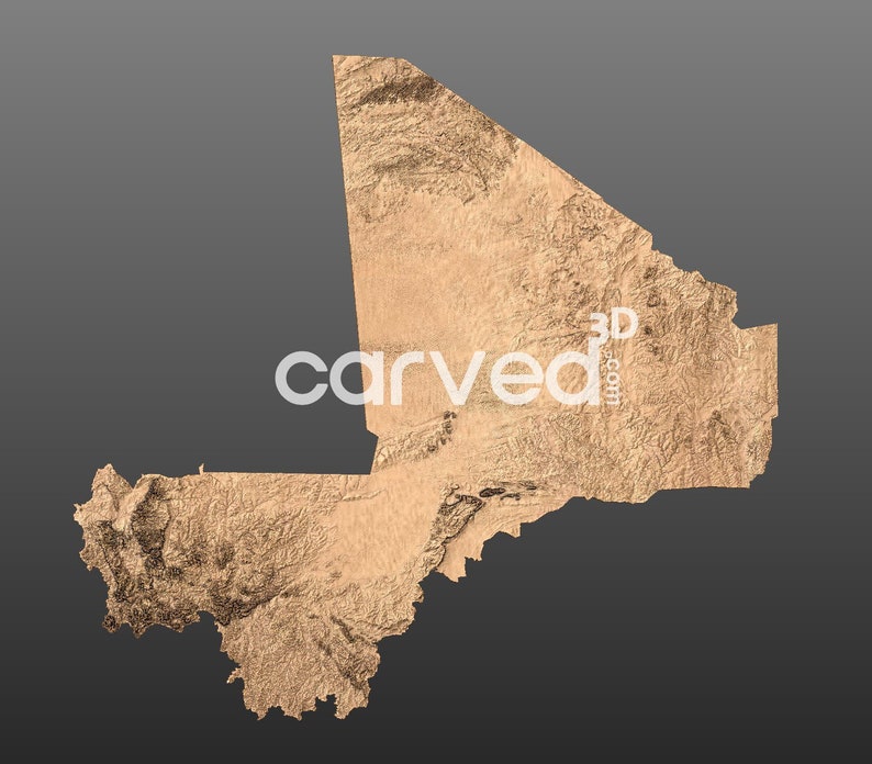 Mali Topographic Terrain 3D STL Map Model for CNC Milling and Printing ...