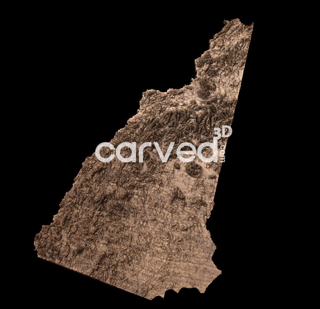 New Hampshire State Topographic Terrain 3D Map Model for CNC Milling ...