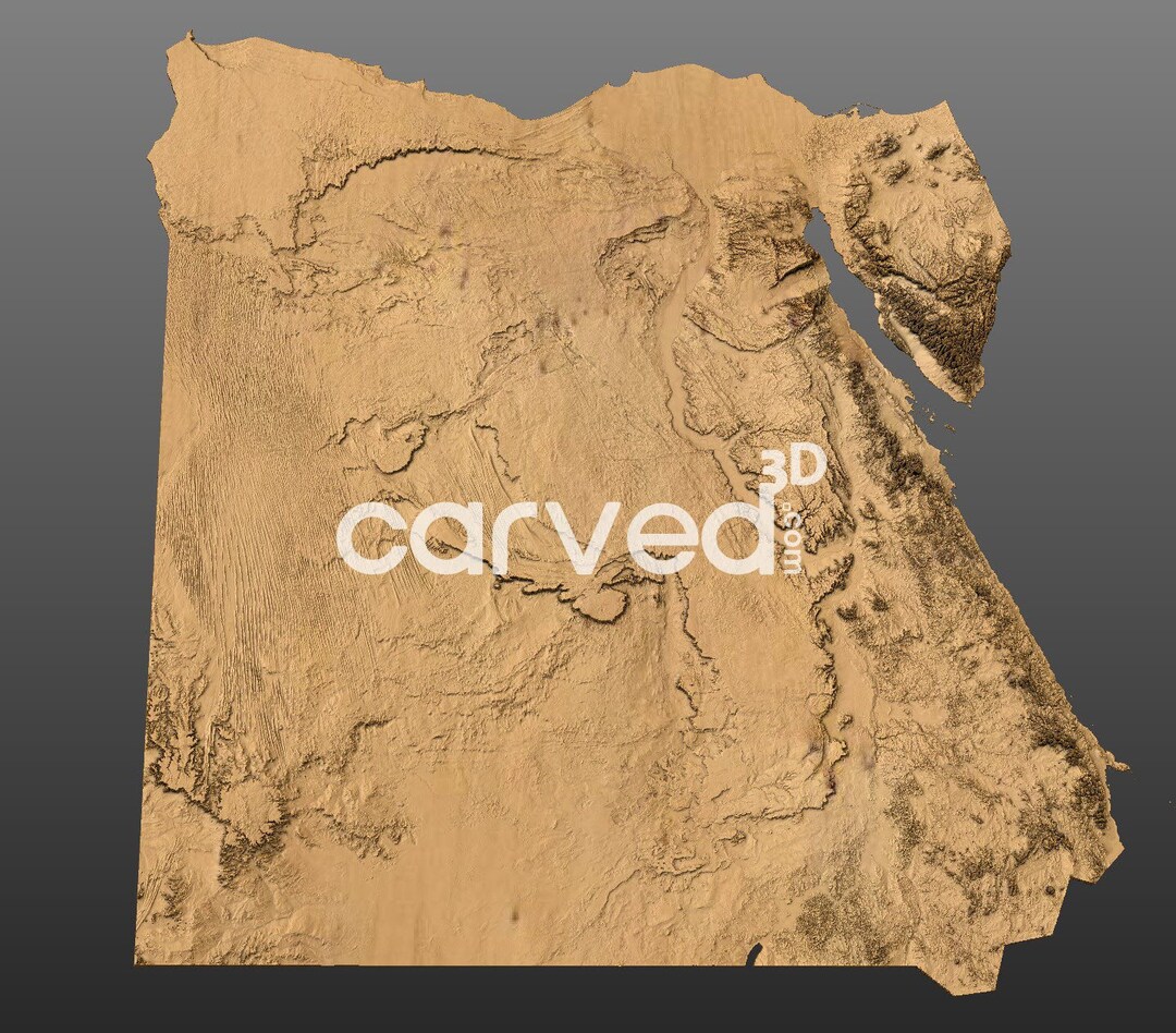 Egypt Topographic Terrain 3D Map Model for CNC Milling and Printing - Etsy