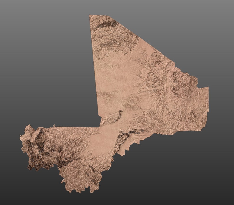 Mali Topographic Terrain 3D STL Map Model for CNC Milling and - Etsy