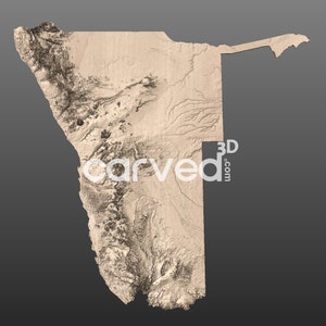 Namibia Topographic Terrain 3D STL Map Model for CNC Milling and ...