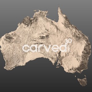 Australia Topographic Terrain 3D Map Model for CNC Milling and Printing ...