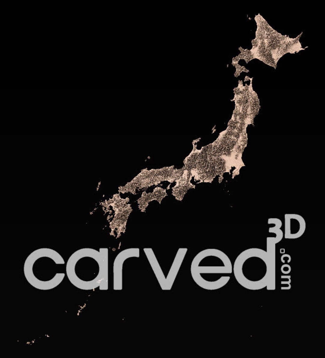 Japan HD Topographic Terrain 3D Model STL Map Model for CNC Milling and ...