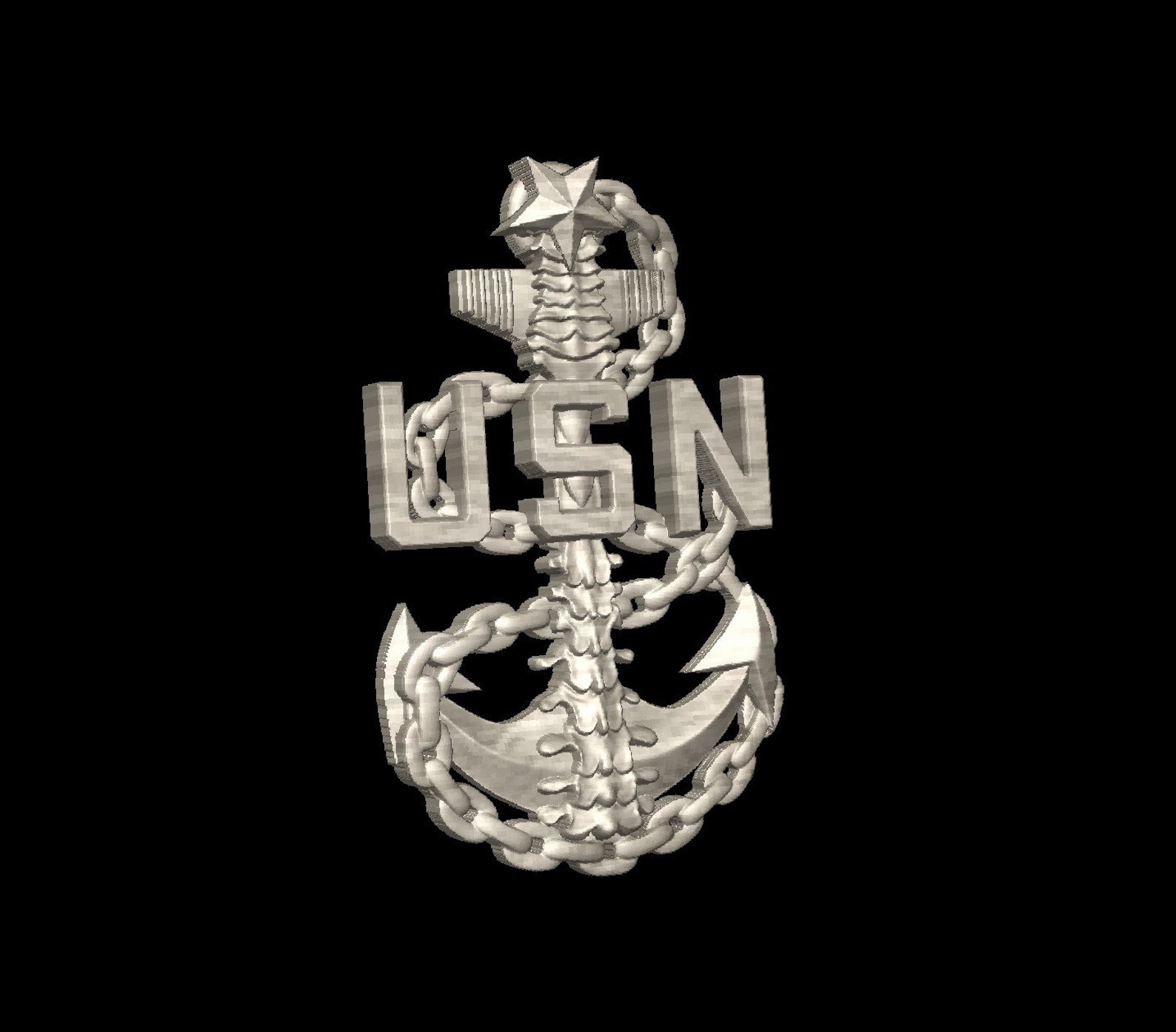 U. S. Navy E7 E8, E9, Chief Petty and Blank Anchor With Chain and Spine ...