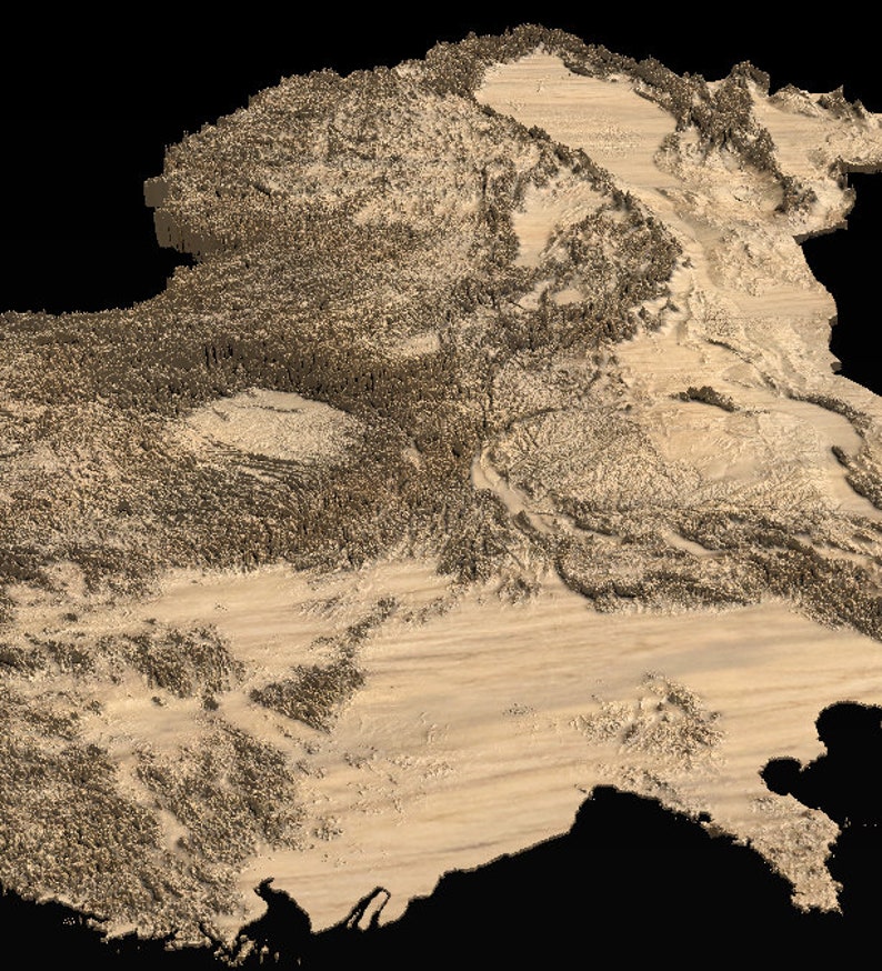 China Topographic Terrain 3D Model STL Map Model for CNC - Etsy