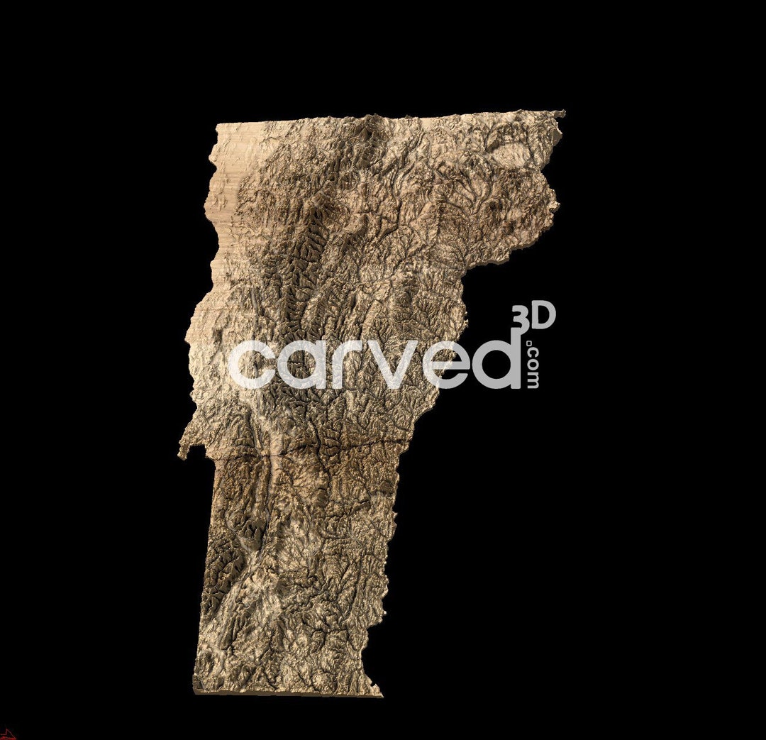 Vermont State Topographic Terrain 3D Map Model for CNC Milling and ...