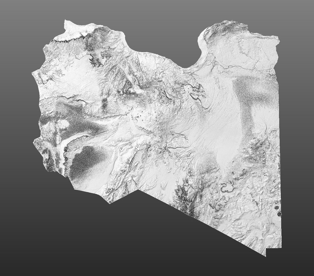 Libya Topographic Terrain 3D STL Map Model for CNC Milling and - Etsy