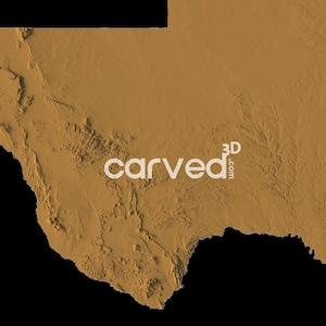 Texas State Topographic Terrain 3D Model STL Map Model for CNC Milling ...