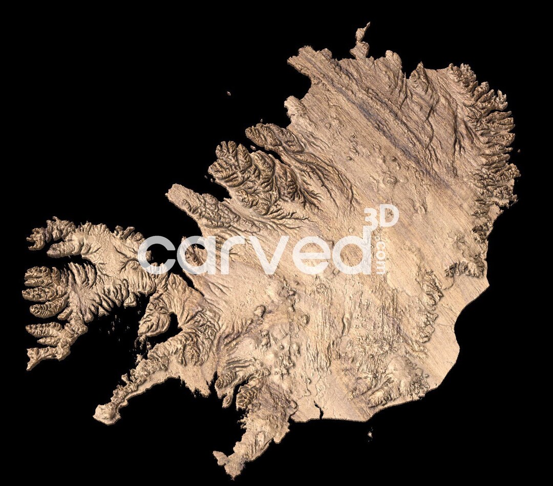 Iceland Topographic Model for CNC and 3d Printing - Etsy