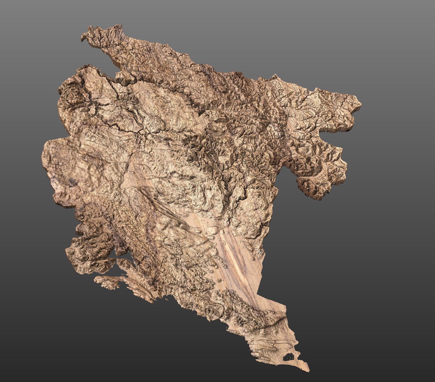 Montenegro Topographic Terrain 3D Map Model for CNC Milling - Etsy