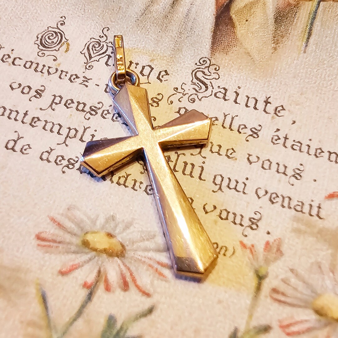 Vintage Rose Gold Plated Cross Hallmarked Fix Quality 25x15mm Excluding ...