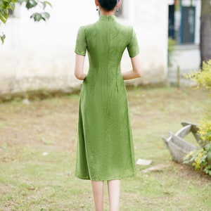 Green Qipao Dress Chinese Cheongsam Dress Traditional - Etsy