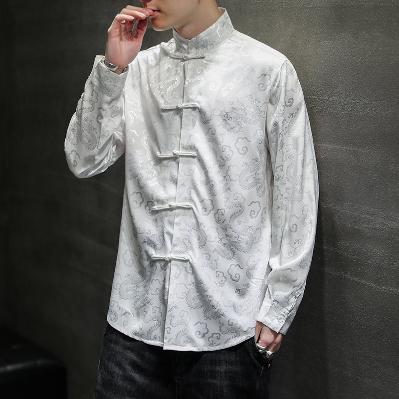 Chinese Collar Suit White