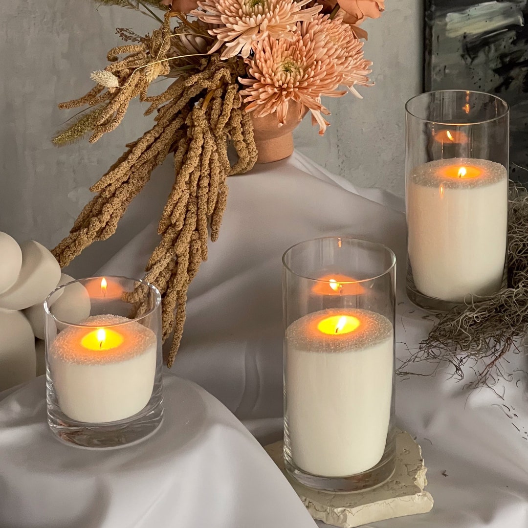Candle Sand 1.3 Kg/3 Lb +60 Wicks: White, Pearled, Scent-free Powder ...