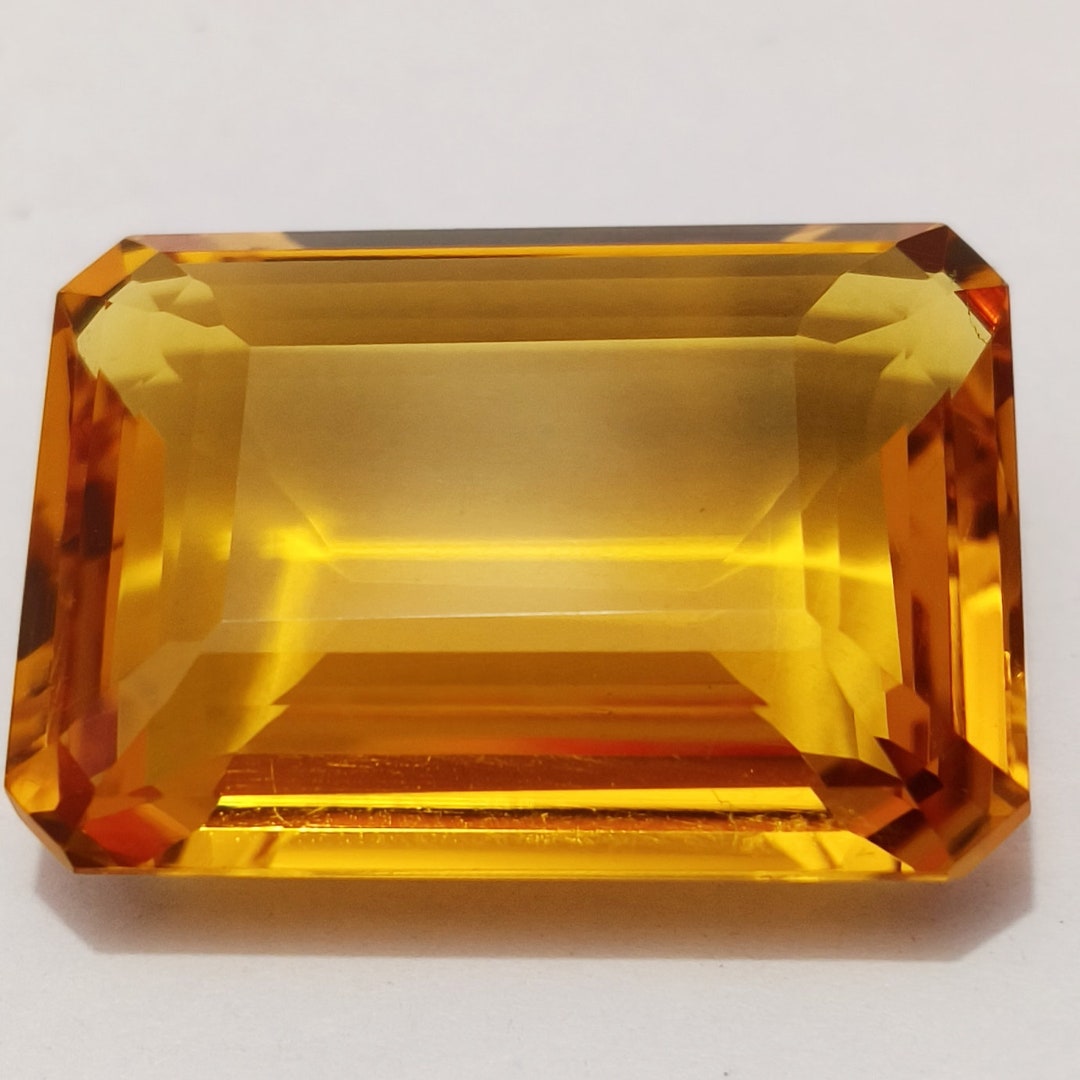 Loose Gemstone Big Size Yellow Topaz 52 Carat Emerald Shape, Brilliant ...