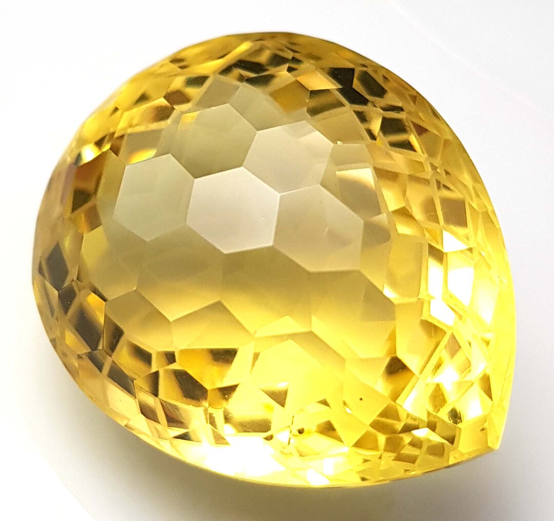 AAA Quality 80 Ct Brazilian Pear Shape Yellow Topaz Extremely Rare Cut ...