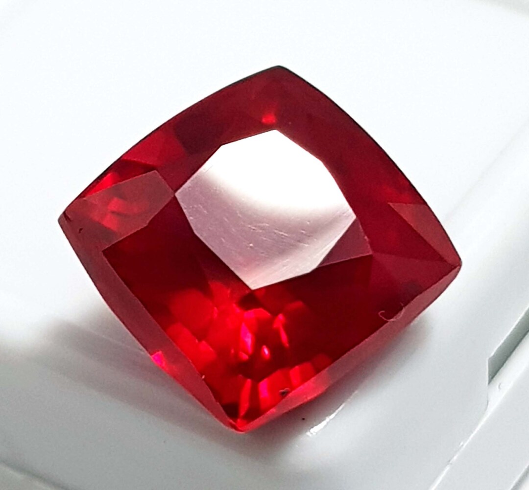Cushion Shape Mozambique Pigeon Red Ruby Loose Gemstone, Faceted Ruby ...