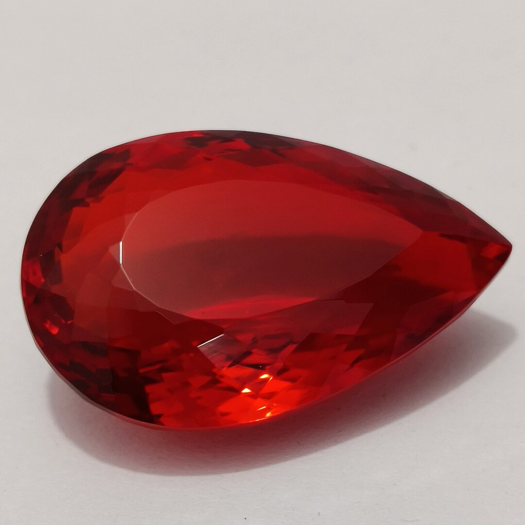 Brazilian Red Topaz Loose Gemstone: 55 Ct Pear Shape Pendent - Etsy