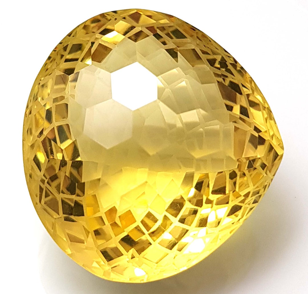 AAA Quality 94.40 Ct Brazilian Pear Shape Yellow Topaz Extremely Rare ...